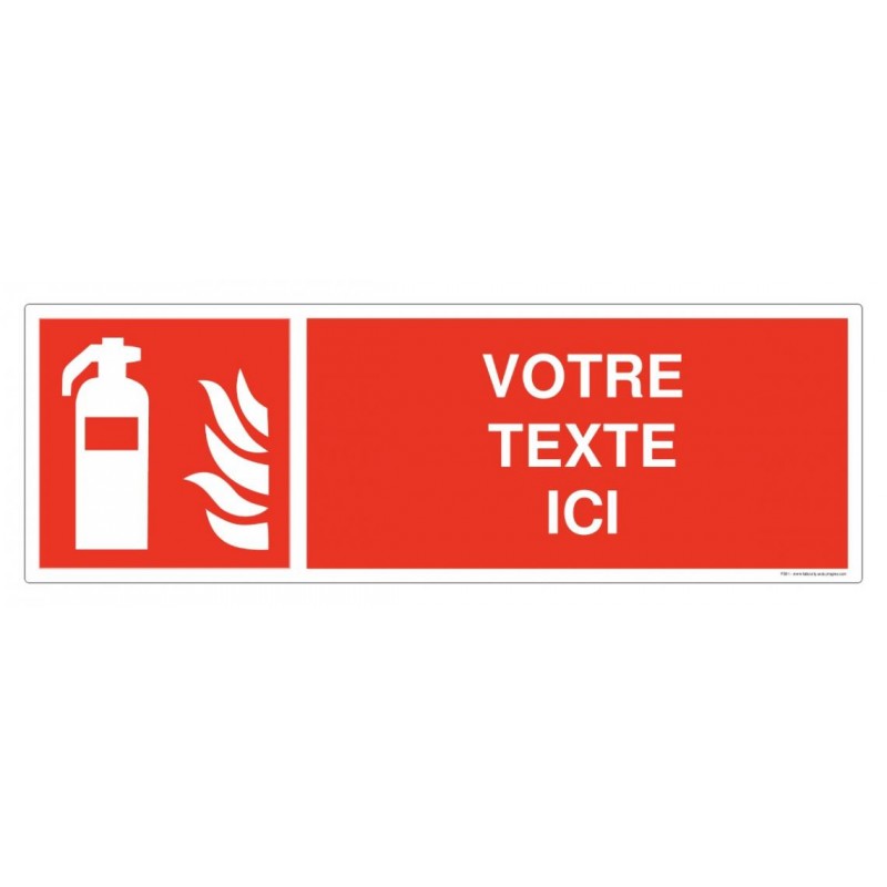 F401 - Extincteur + Texte Matière Adhésif Format 50 x 150mm
